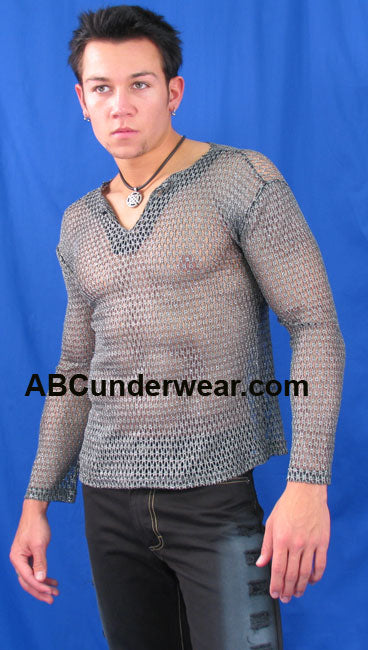 Long Sleeve Metal Mesh Shirt - ABC Underwear