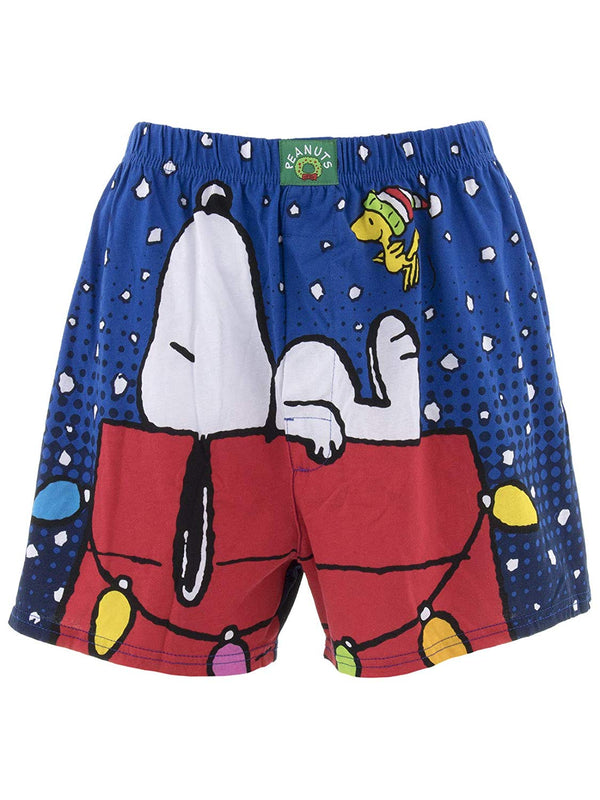 Peanuts Men's Snoopy Boxers, Blue - ABC Underwear