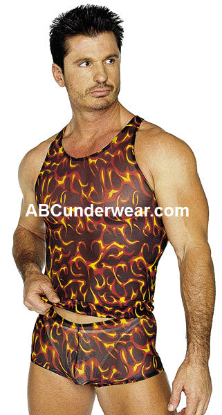 Sheer Flame Tank Top - ABC Underwear